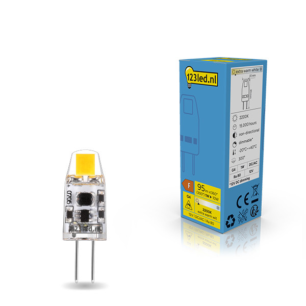 123led G4 LED capsule | COB | 2200K | Dimbaar | 1W (10W) 123led 123led.nl