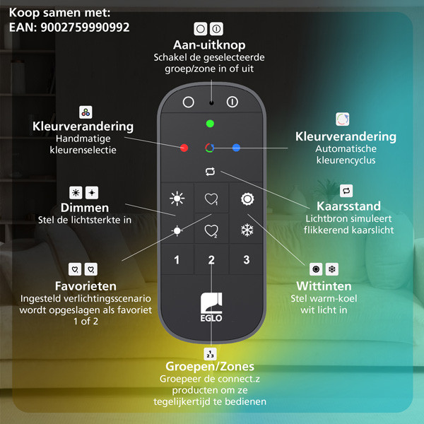 Eglo Smart lamp E27 | Globe G125 | Amber | 2200-6500K | Zigbee | 7W ...