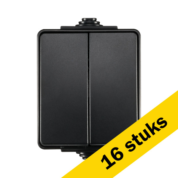 Aanbieding: 16x Opbouw Serieschakelaar IP55 Zwart ION INDUSTRIES 123led.nl