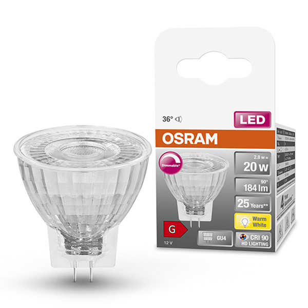 Osram GU4 LED spot | MR11 | 2700K | Dimbaar | 2.8W (20W) Osram 123led.nl