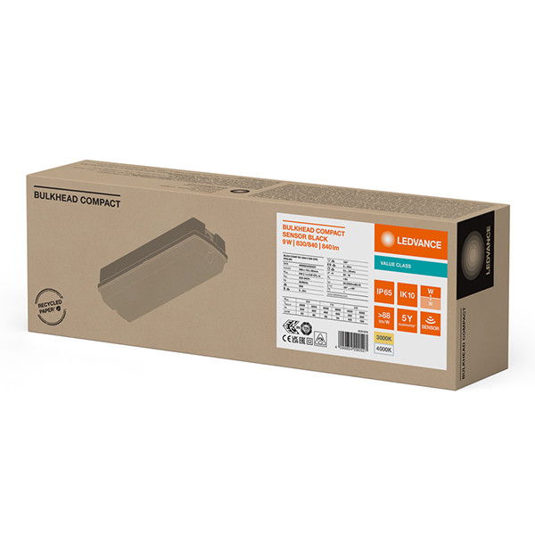 Osram LED Bulkhead lamp met sensor 9W | Rechthoek | Beweging & schemer ...