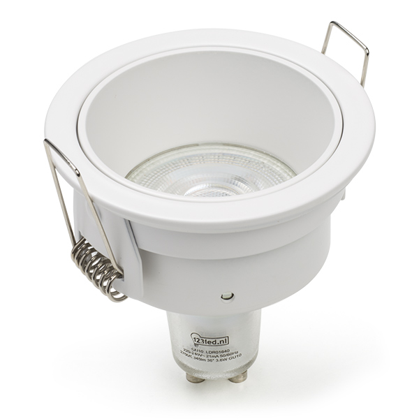 Inbouwarmatuur GU10 | Rond | incl. fitting | IP65 | Wit 123led 123led.nl