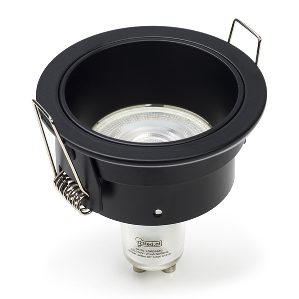 Inbouwarmatuur GU10 | Rond | incl. fitting | IP65 | Zwart 123led 123led.nl