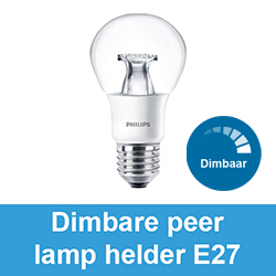 Peer lamp E27 (grote fitting) Peer lamp mat E27 Dimbare peer lamp mat WarmGlow E27 Peer lamp met ...