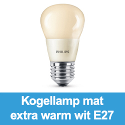 Kogellamp E27 (grote fitting) Kogellamp mat E27 Dimbare kogellamp filament WarmGlow E27 ...